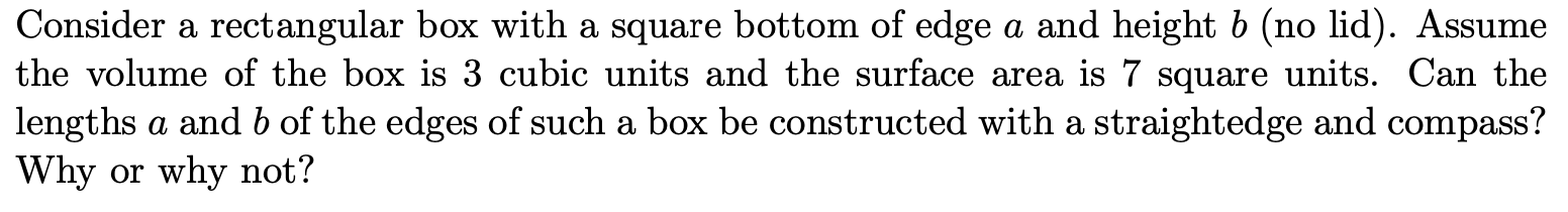 Solved Consider a rectangular box with a square bottom of | Chegg.com