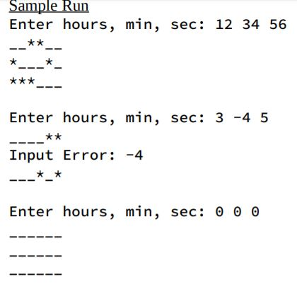 Solved Part 2: A Binary Clock In part 2, print the time | Chegg.com