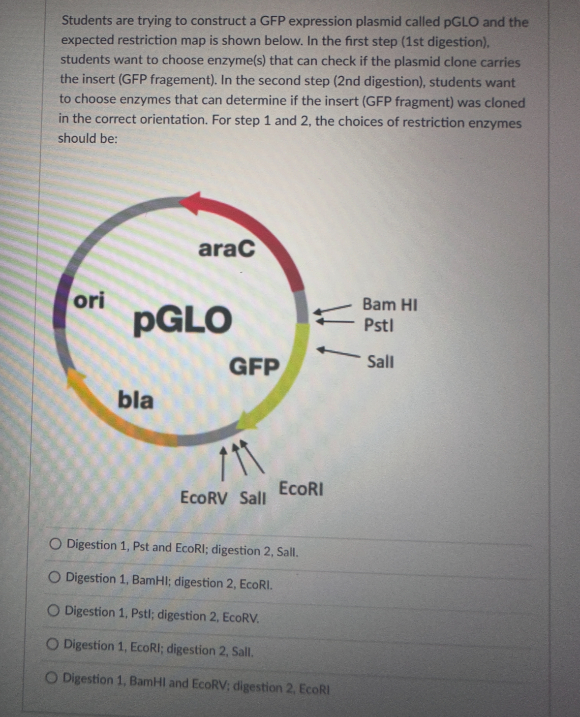 Solved Students are trying to construct a GFP expression | Chegg.com