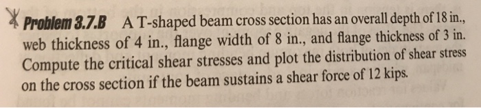 Solved ProblemaTB AT-shaped beam cross section has an | Chegg.com