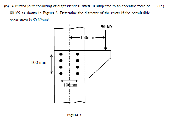 Solved b) A riveted joint consisting of eight identical | Chegg.com Solved b) A riveted joint consisting of eight identical | Chegg.com
