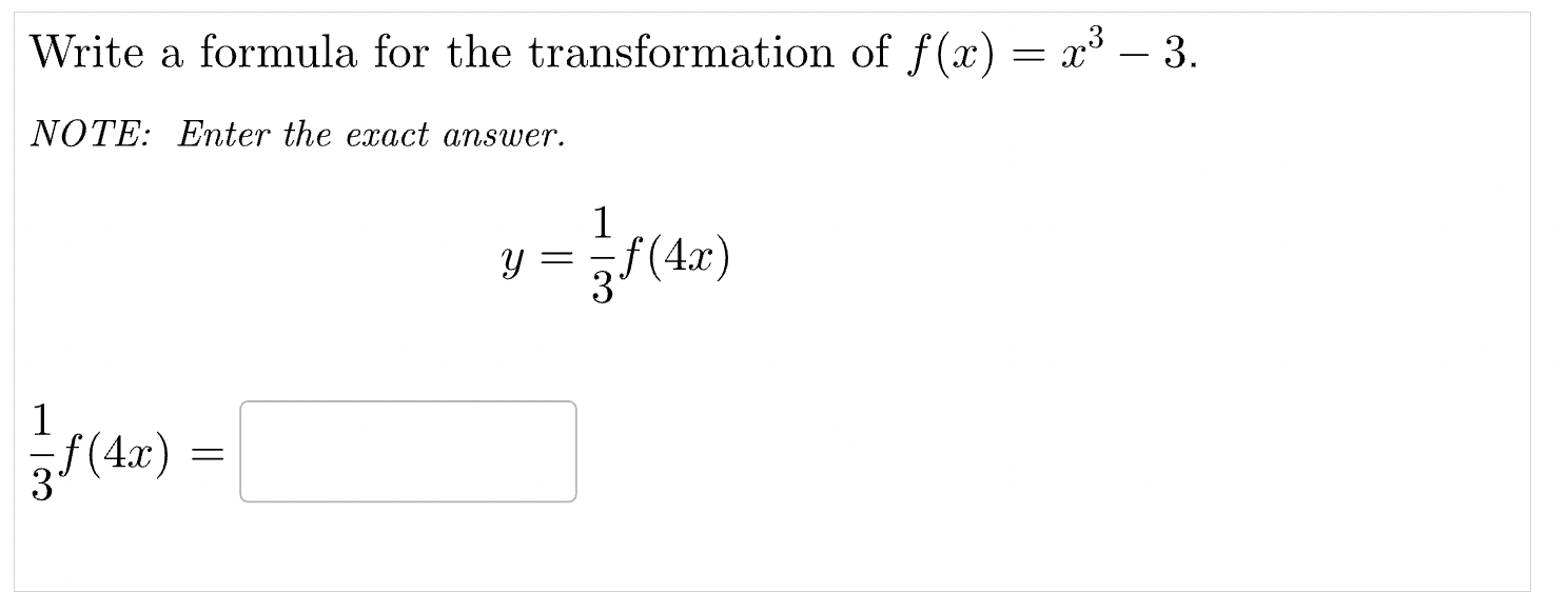 Solved Write a formula for the transformation of | Chegg.com