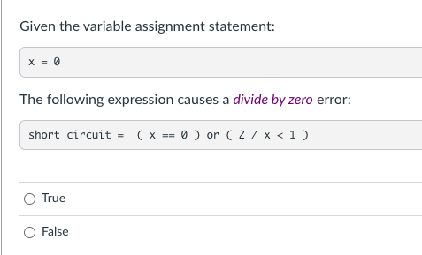 Solved Given the variable assignment statement: The | Chegg.com