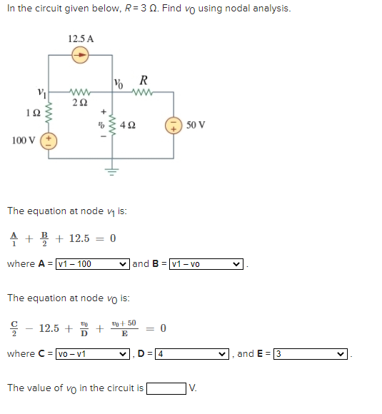 Solved In the circuit given below, R=30. Find vo using nodal | Chegg.com