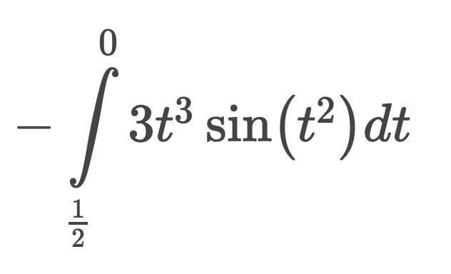 Solved −∫2103t3sin(t2)dt | Chegg.com