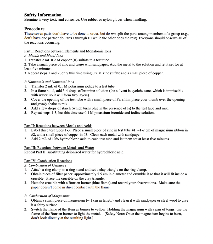 Solved Last Updated Nov. 2018 Chemistry 151 Lab 11: | Chegg.com