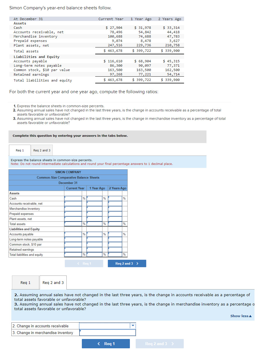 Solved Please help ---Exercise 13-6 (Algo) ﻿Common-size | Chegg.com