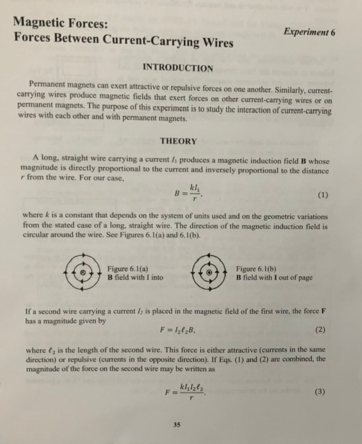 Magnetic Forces: Experiment 6 Forces Between | Chegg.com