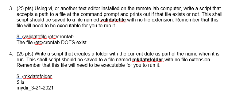 Solved 3. ( 25 pts) Using vi, or another text editor | Chegg.com