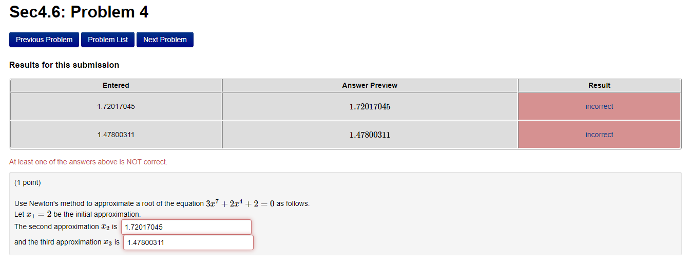 Solved Sec4.6: Problem 1 Previous Problem Problem List Next | Chegg.com