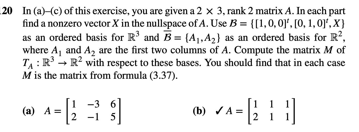Solved In (a)-(c) of this exercise, you are given a 2×3, | Chegg.com