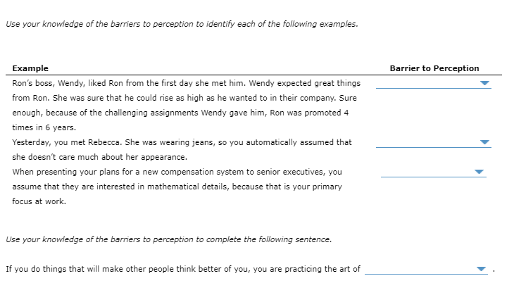 Solved 1. first impression, selective perception, | Chegg.com