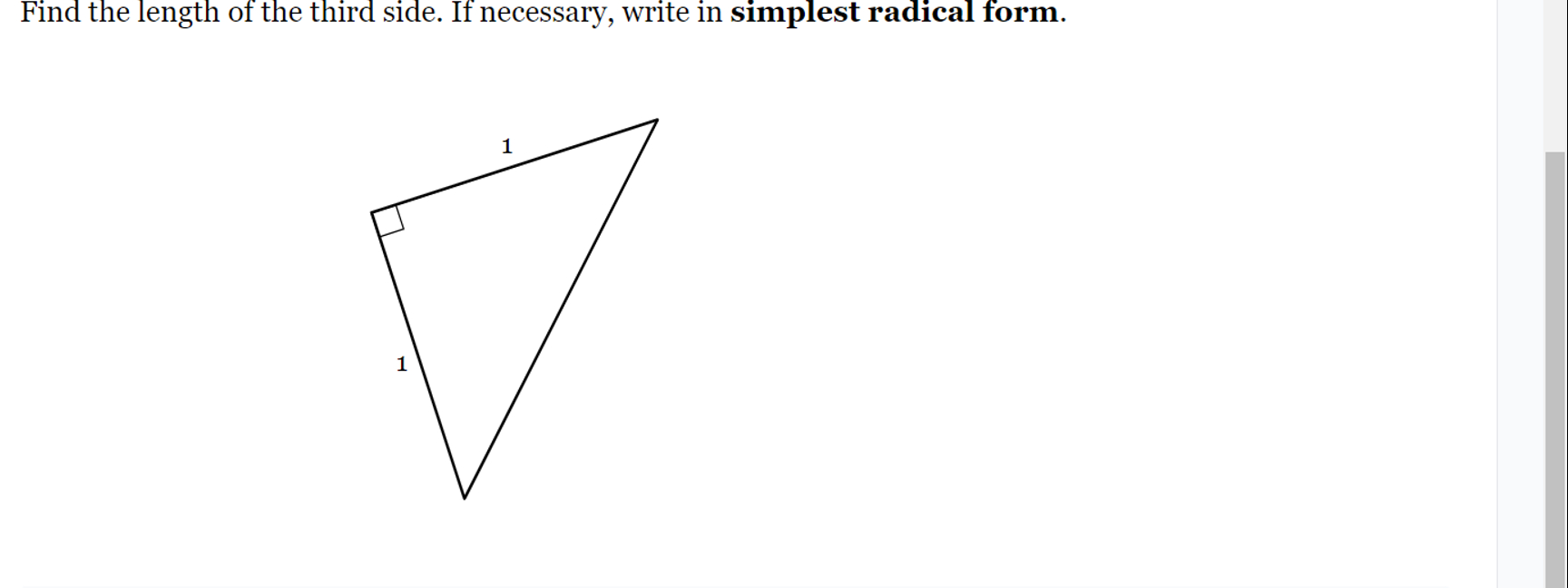 Solved Find the length of the third side. If necessary, | Chegg.com