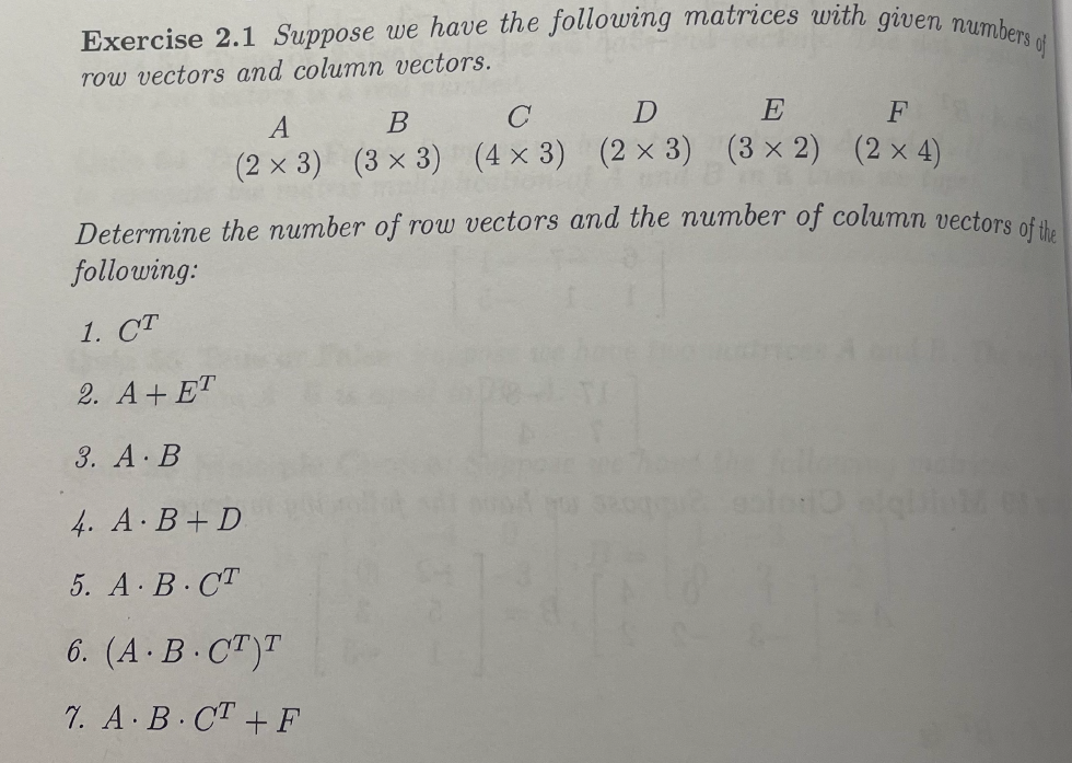 Solved Where T represents the Transpose of a matrix (AT)ij = | Chegg.com