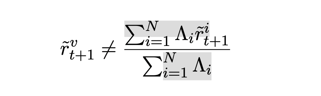 r~t+1v =∑i=1NΛi∑i=1NΛir~t+1i | Chegg.com