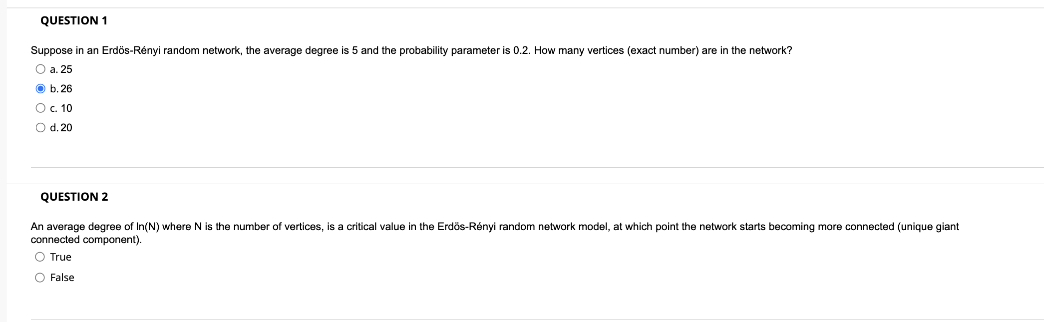 Solved Suppose in an Erdös-Rényi random network, the average | Chegg.com