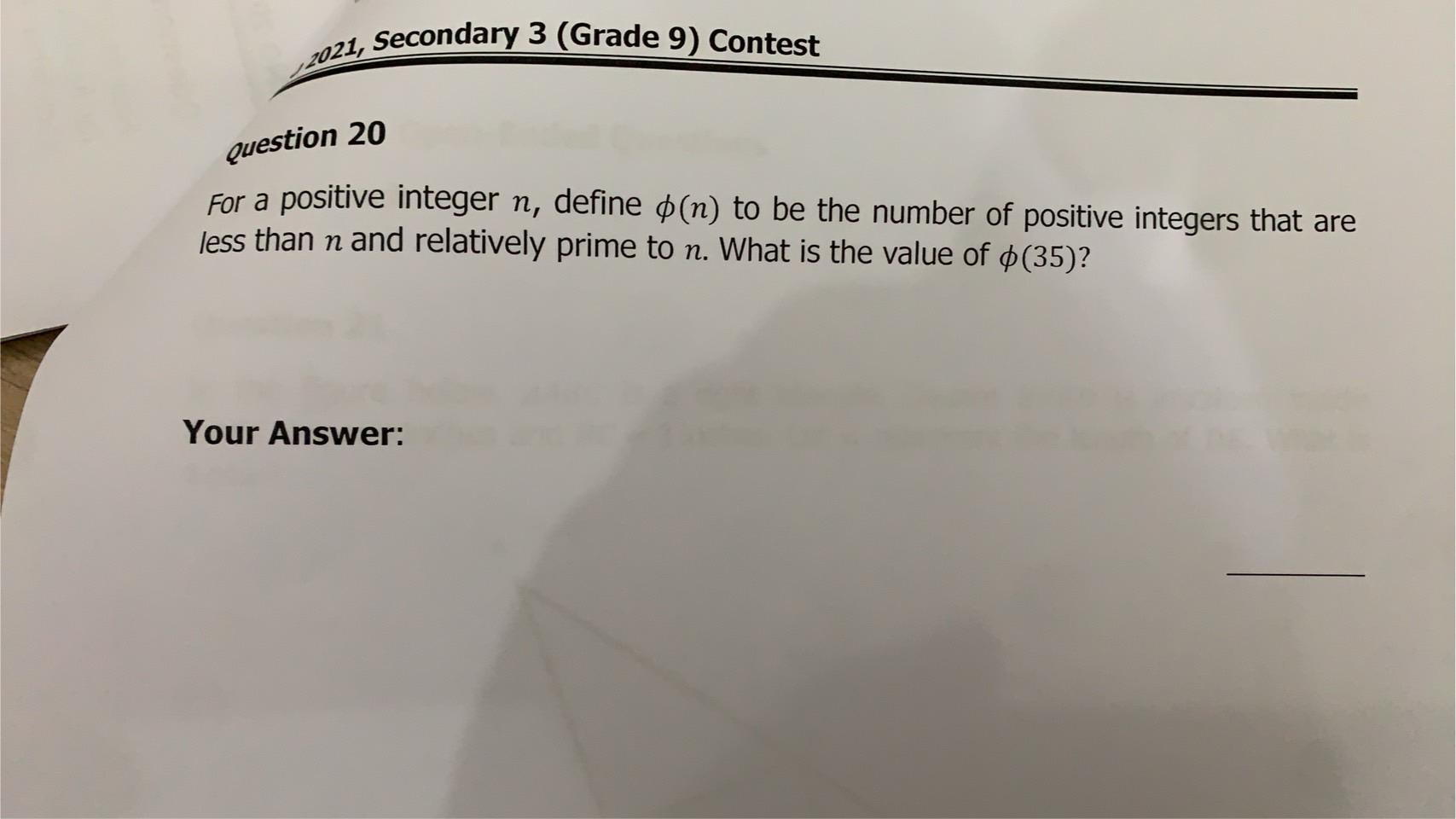 Solved For a positive integer n, define ϕ(n) to be the | Chegg.com