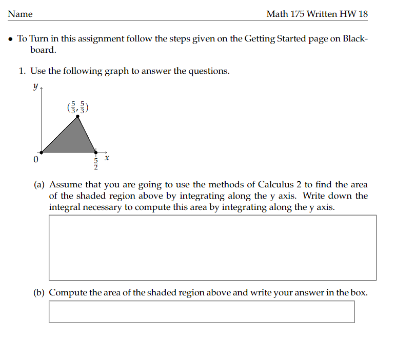 Solved Name Math 175 Written HW 18 • To Turn in this | Chegg.com