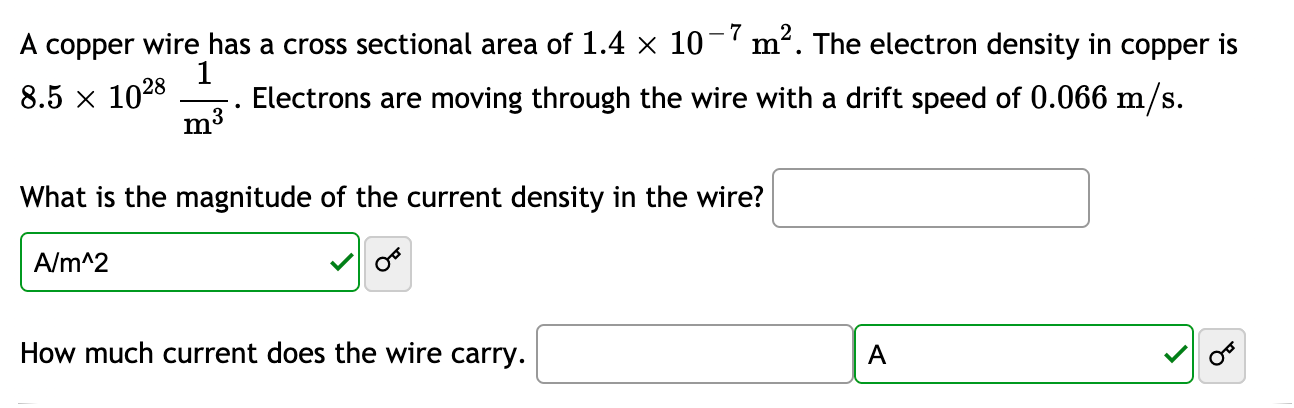 Solved A copper wire has a cross sectional area of 1.4 x | Chegg.com