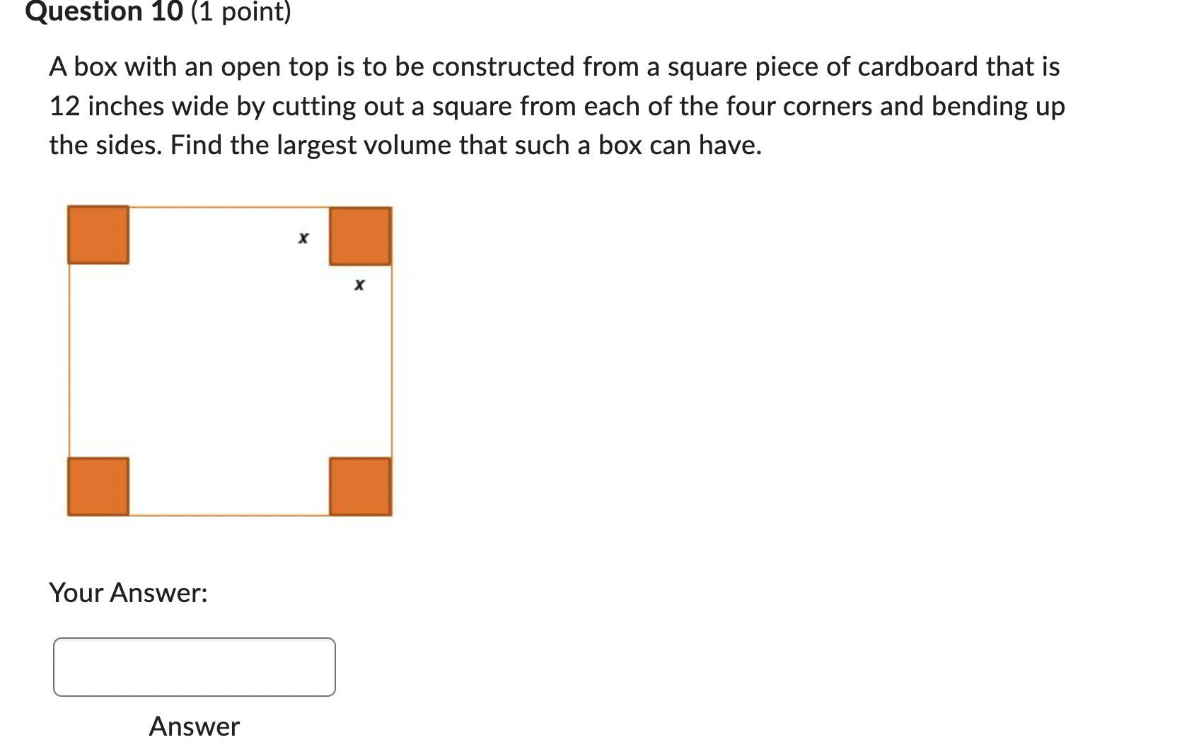 Solved A box with an open top is to be constructed from a | Chegg.com