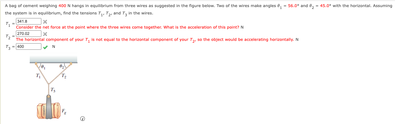 Solved the system is in equilibrium, find the tensions | Chegg.com