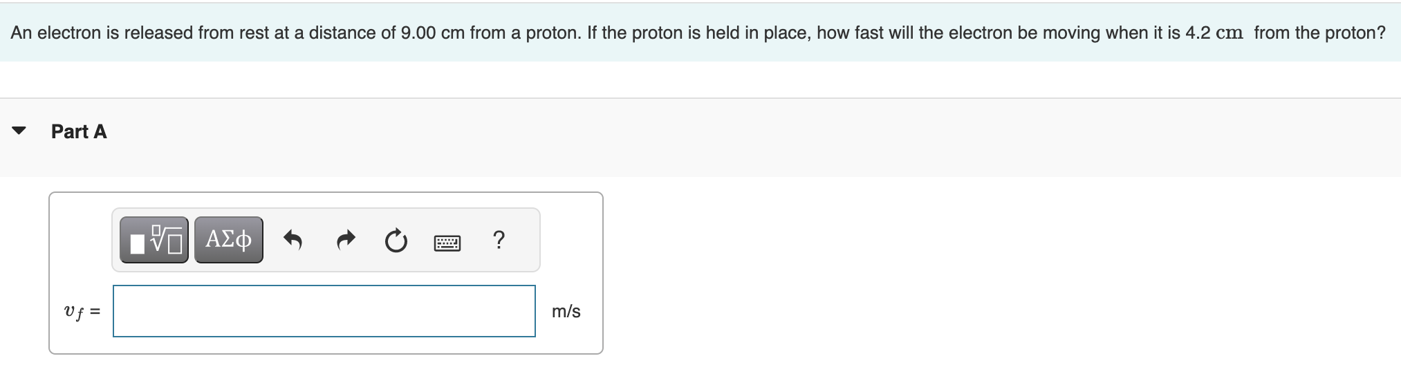 Solved An electron is released from rest at a distance of | Chegg.com