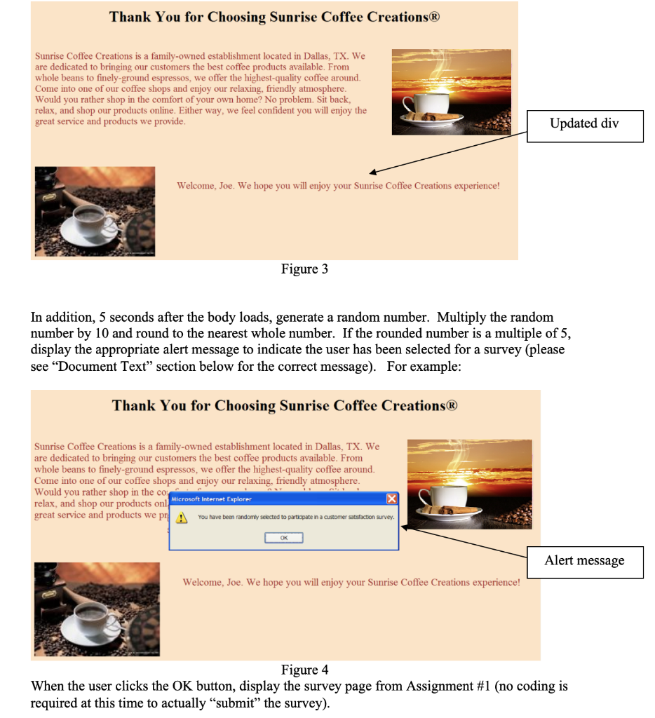 Solved Using html and javascript Content Requirements Create | Chegg.com