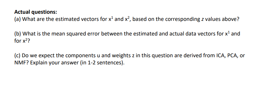 Solved We can reconstruct an estimate of data point x using | Chegg.com