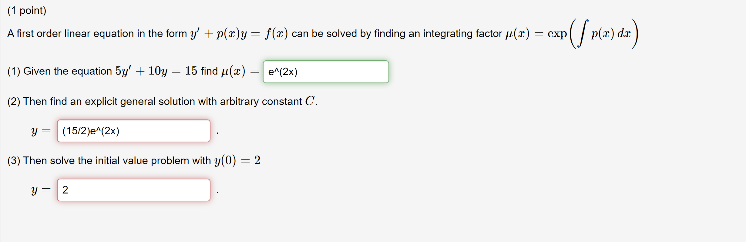 Solved A First Order Linear Equation In The Form 6457