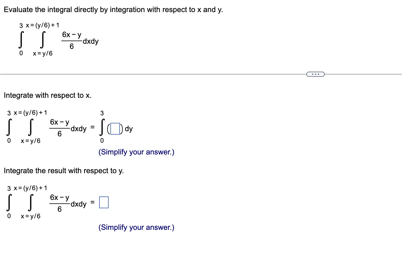 Solved Evaluate the integral directly by integration with | Chegg.com