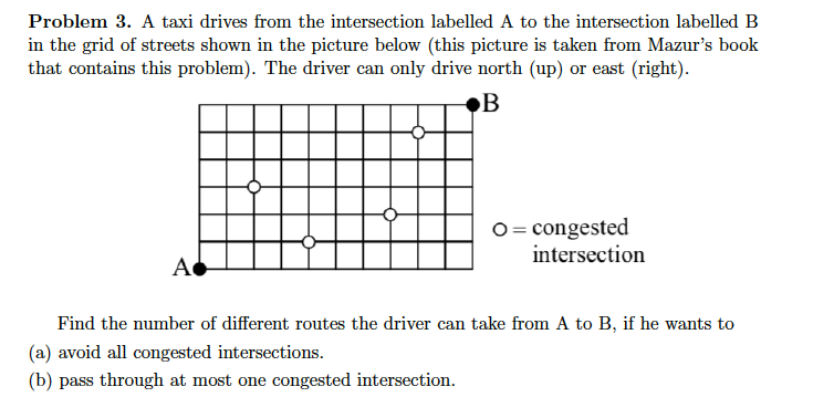 Solved Problem 3. A taxi drives from the intersection | Chegg.com
