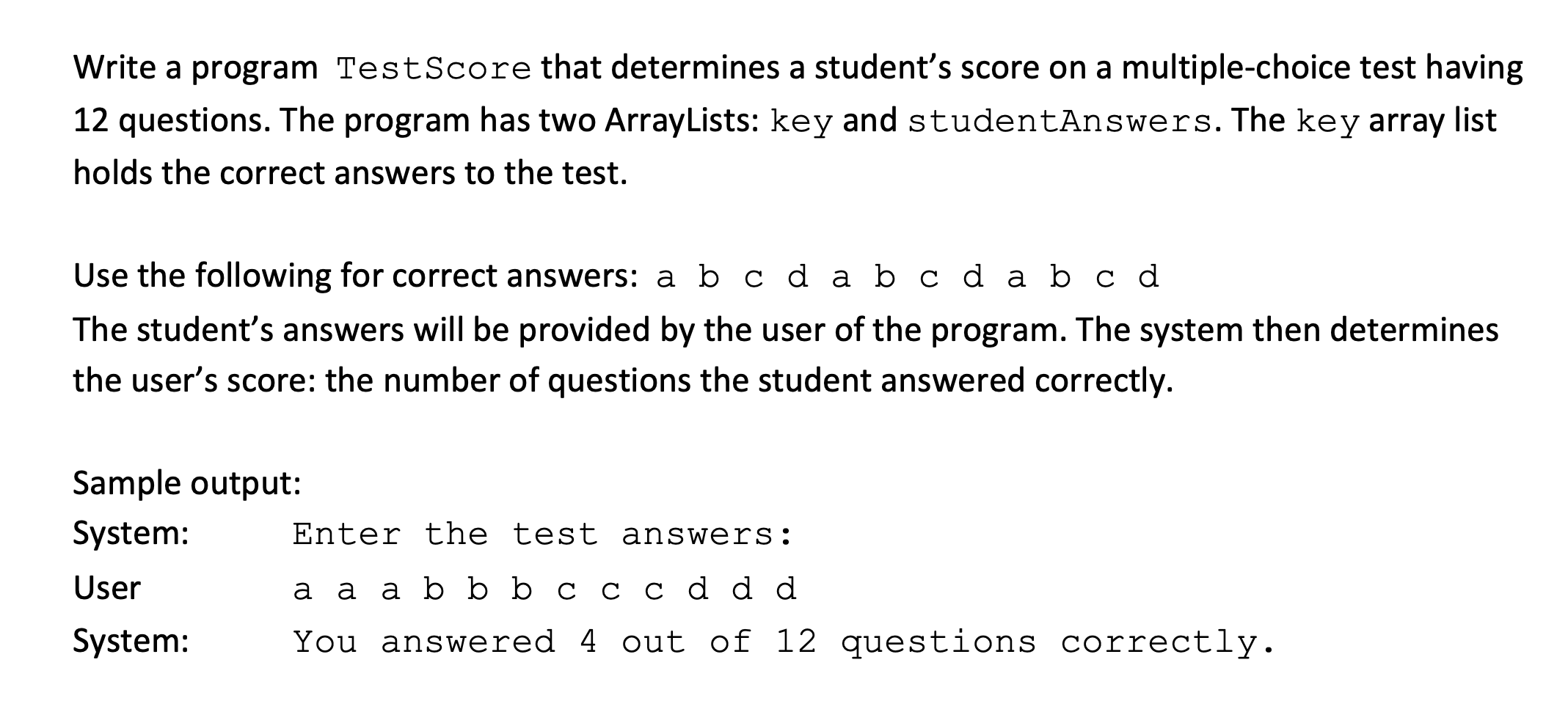 Solved Write a program TestScore that determines a student's | Chegg.com