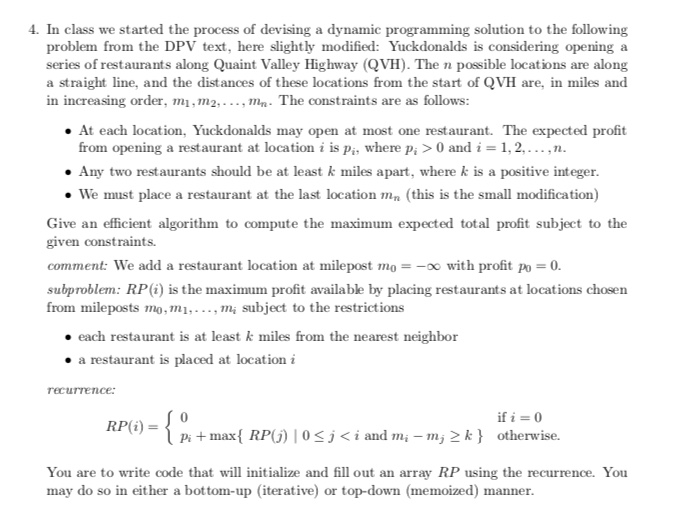 Solved 4 Class Started Process Devising Dynamic Programmi
