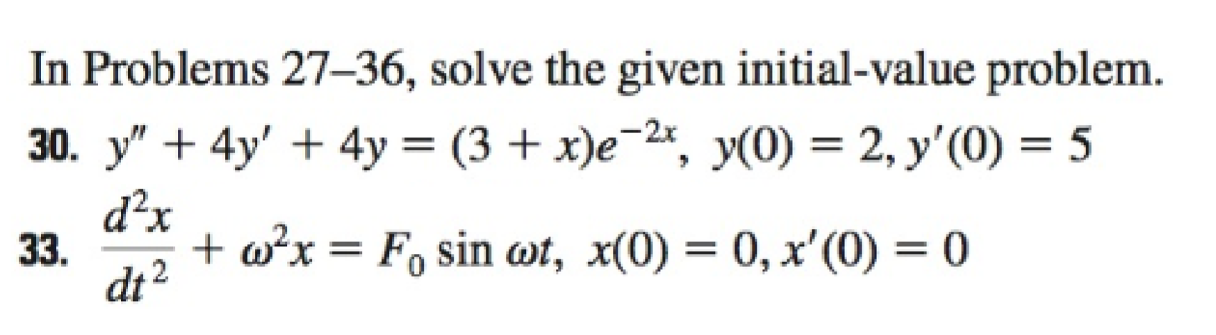 Solved In Problems 27–36, solve the given initial-value | Chegg.com