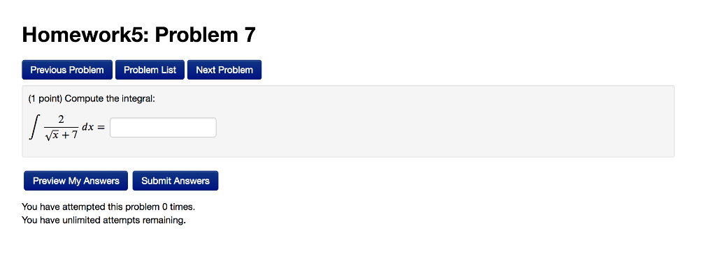 Solved Homework5 Problem 7 Previous Problem Problem List