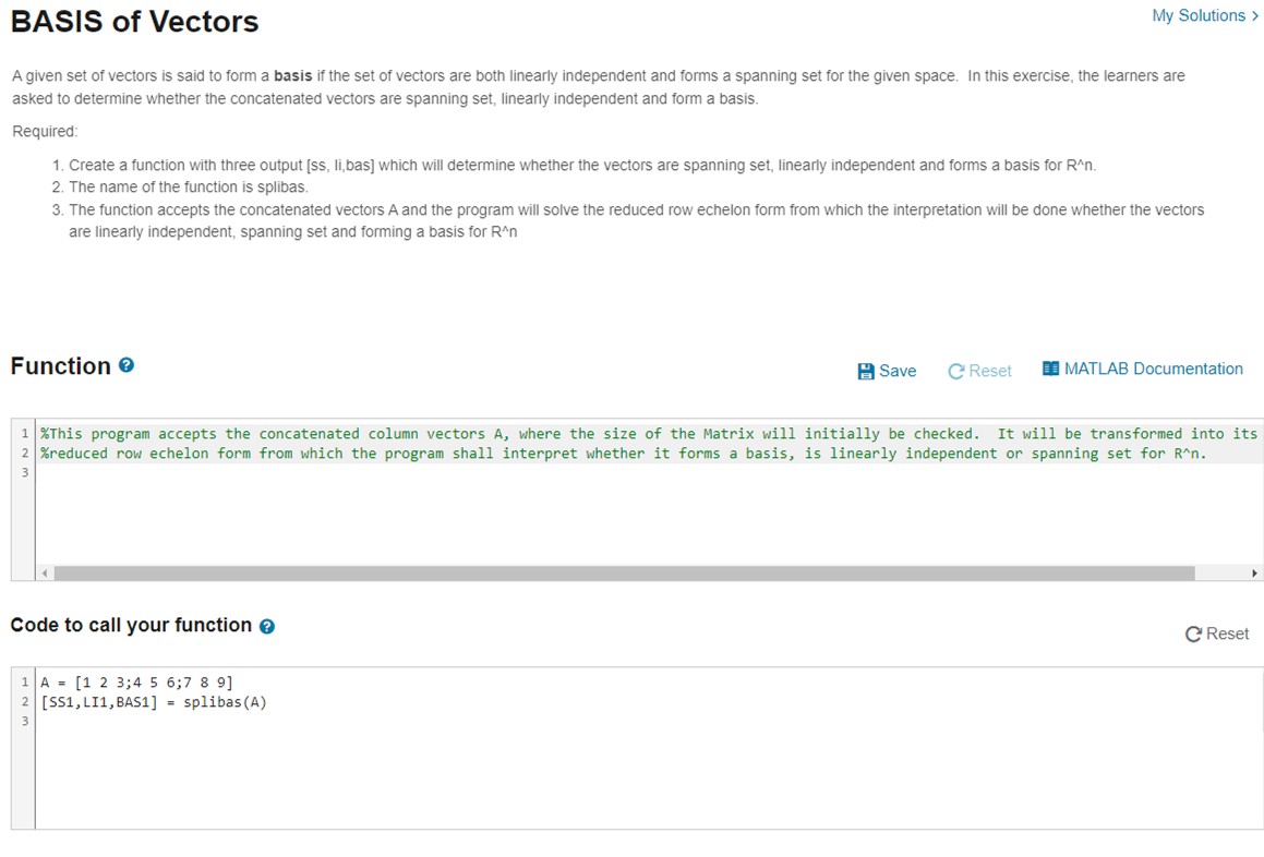 Solved BASIS of VectorsA given set of vectors is said to | Chegg.com