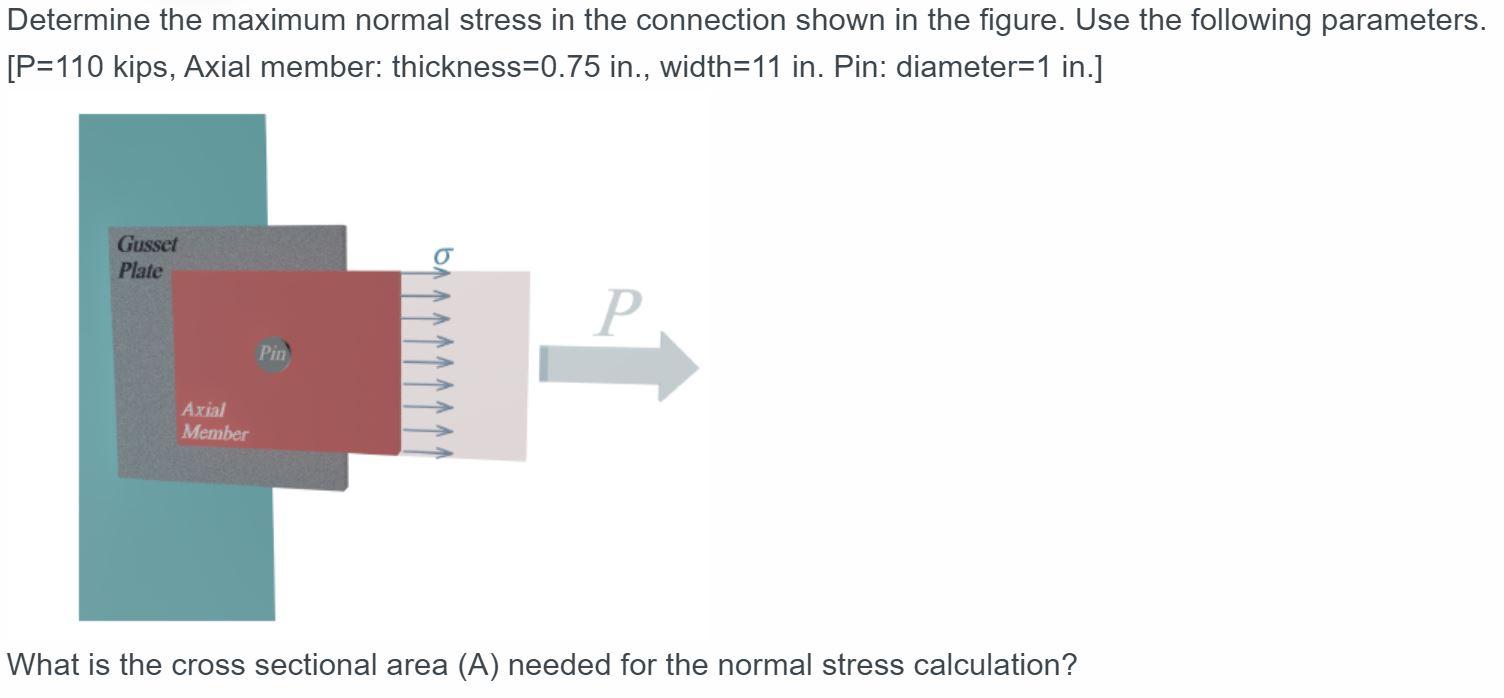 Solved Determine the maximum normal stress in the connection | Chegg.com