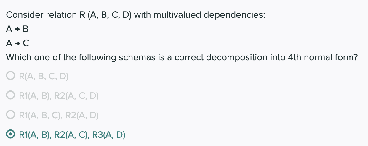 Solved Consider relation R (A, B, C, D) with multivalued | Chegg.com