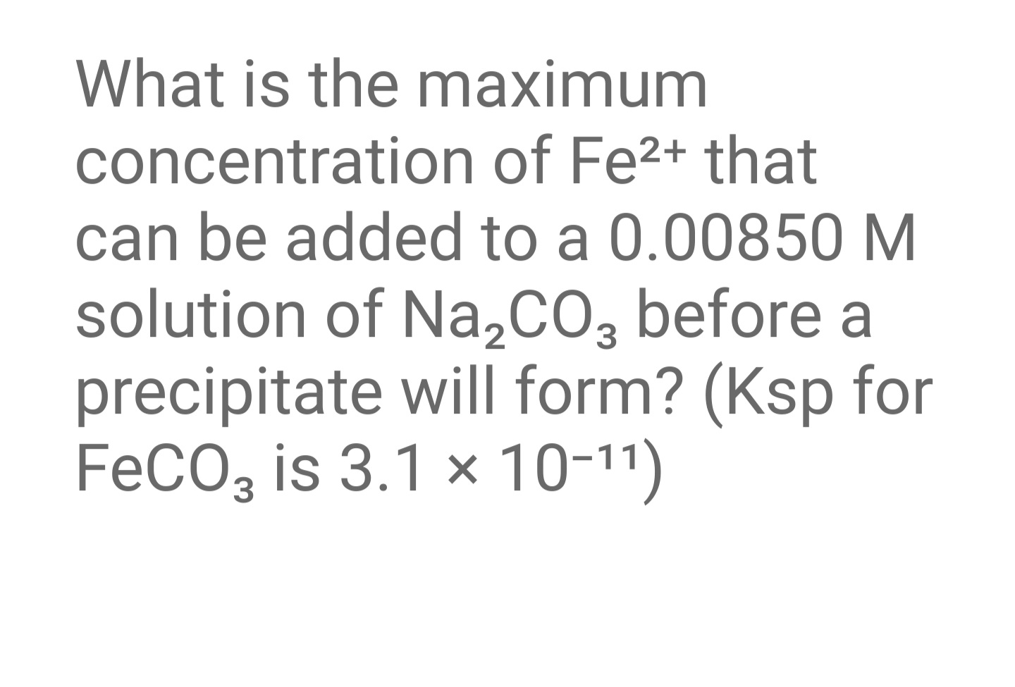 Solved What is the maximum concentration of Fe2+ that can be | Chegg.com