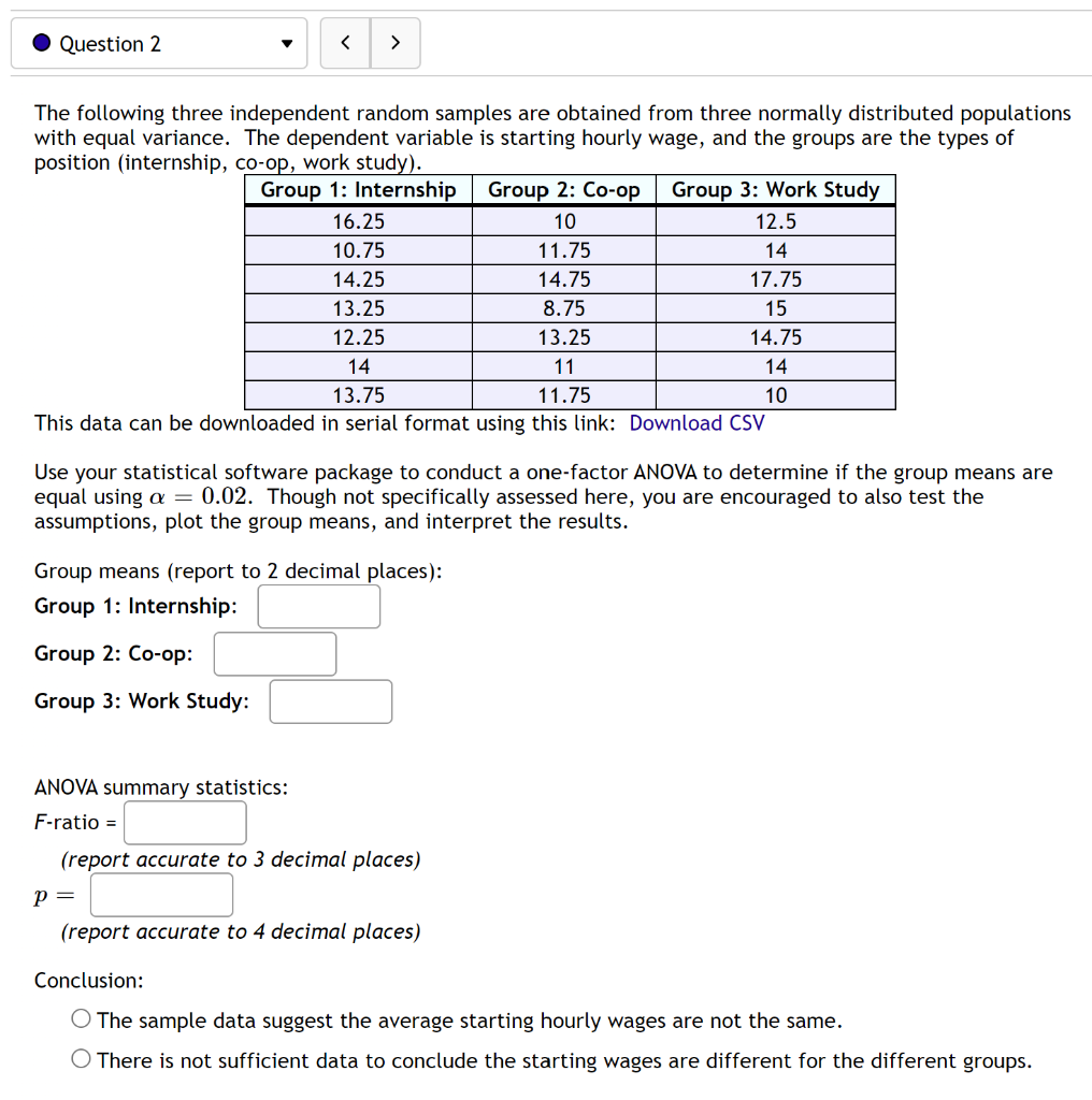 Solved The following three independent random samples are | Chegg.com
