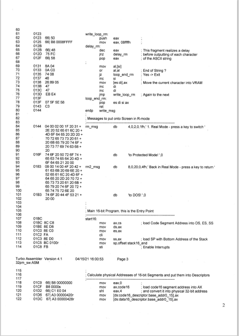 Solved In the 32-bit protected mode task switching demo | Chegg.com