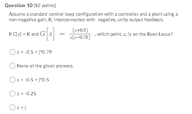 Solved Question 10 (10 points) Assume a standard control | Chegg.com