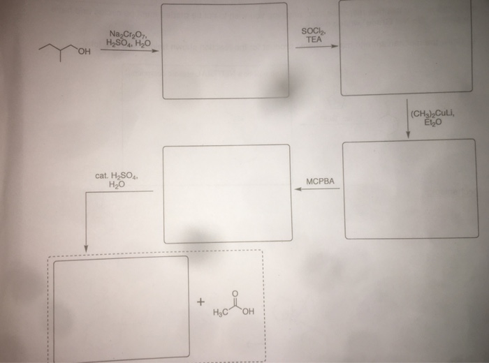 Solved Na2Cr2OT. H2SO4, H20 OH cat. H2SO4. H20 SOCl2, TEA | Chegg.com