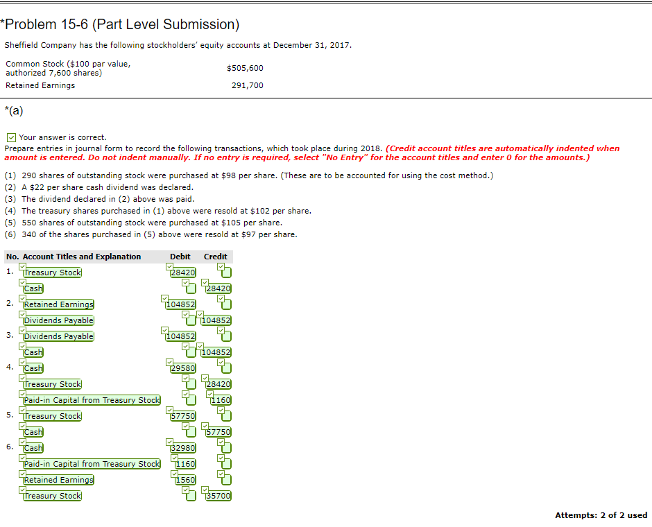Solved Problem 15-6 (Part Level Submission) Sheffield | Chegg.com