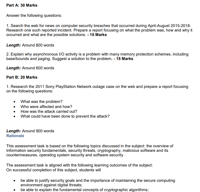 Part A: 30 Marks Answer the following questions: 1. | Chegg.com