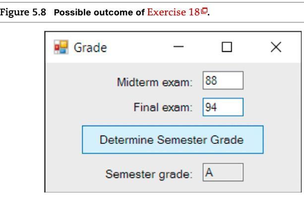Solved Exercises 5.1.18 SEMESTER GRADE MICROSOFT VISUAL | Chegg.com