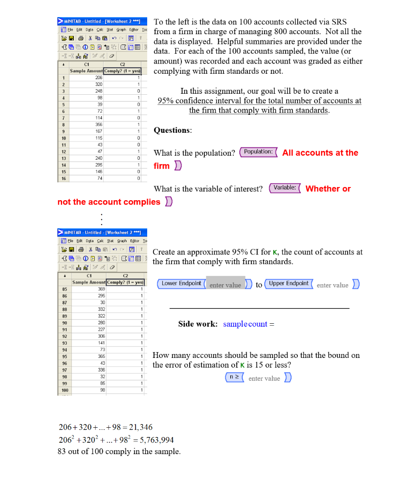 Solved DE > MINITAB - Untitled - [Worksheet 2 ***] To the | Chegg.com