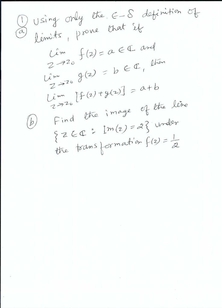 using only the E-8 definition of limits, prone | Chegg.com