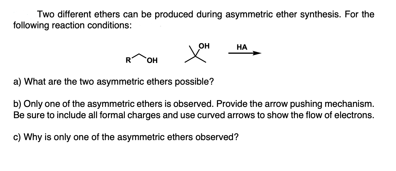 Solved Two different ethers can be produced during | Chegg.com