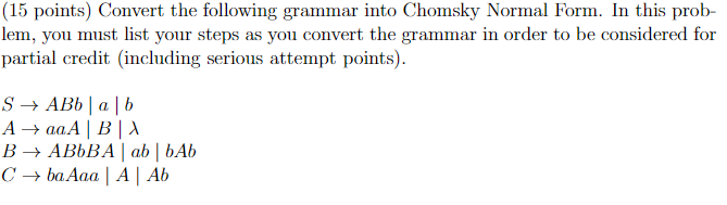 Solved (15 ﻿points) ﻿Convert the following grammar into | Chegg.com